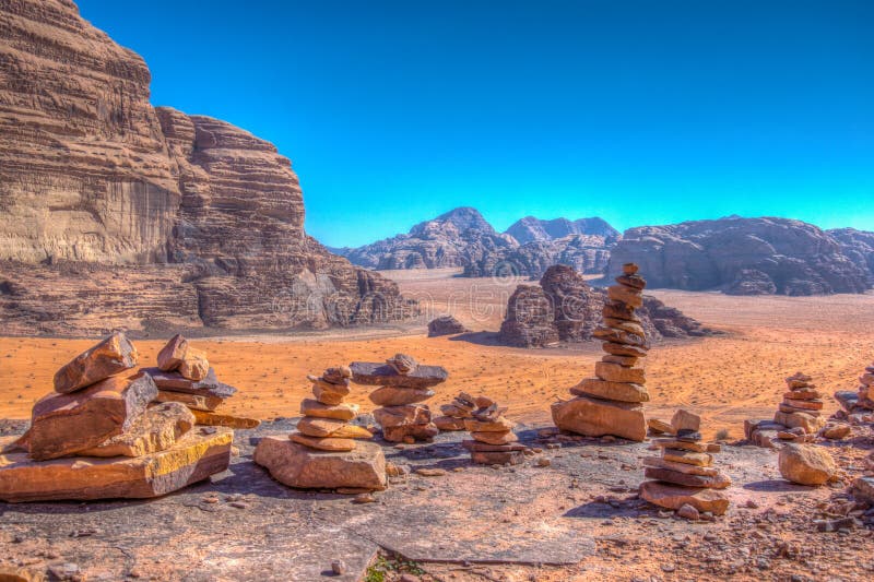Rock Pyramides at Wadi Rum, Jordan Stock Photo - Image of travel, stone ...
