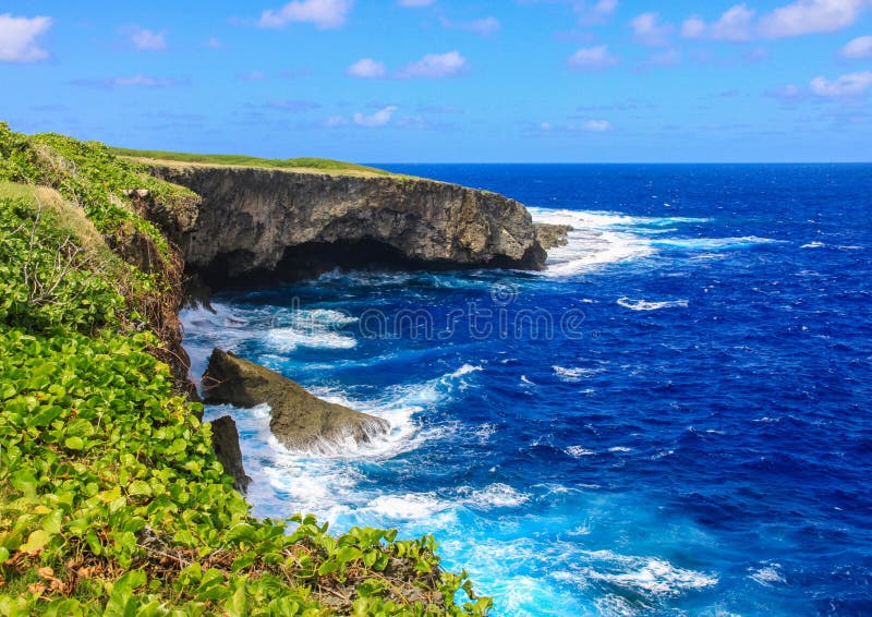 Rock and raging sea. stock image. Image of island, covered - 89234643
