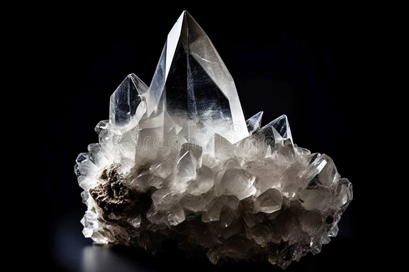 Rock is a Rare Precious Natural Stone on a Black Background. AI ...