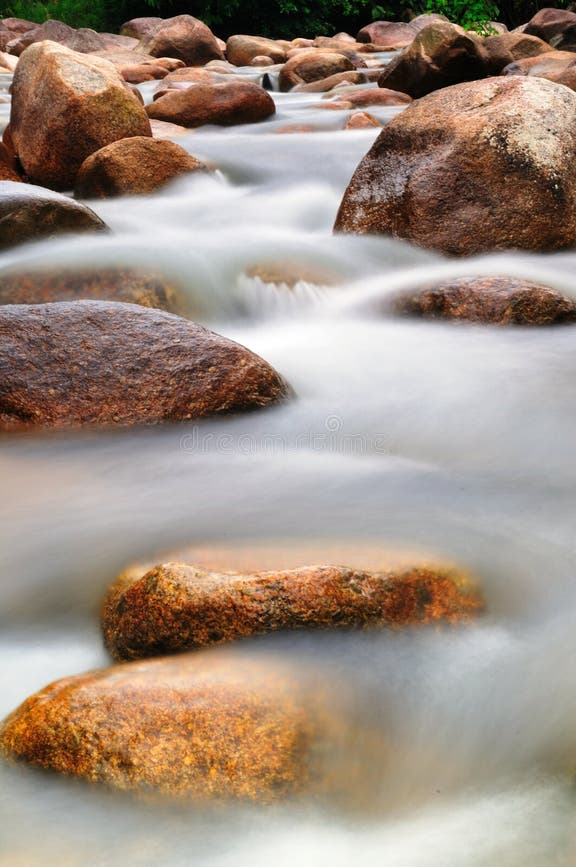 Rock in the river stock image. Image of moss, flow, rock - 13445985