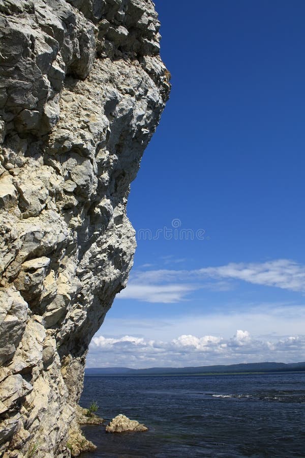 Rock on river bank stock image. Image of river, coast - 17425197