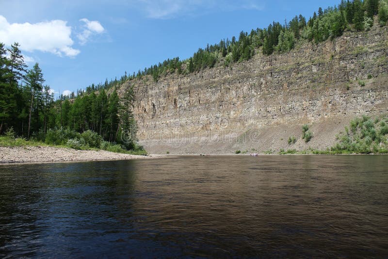 River Valley Chulman in South Yakutia Stock Photo - Image of rock ...