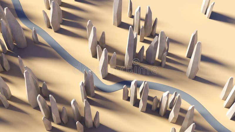 Rock road stock illustration. Illustration of skies, render - 59155675