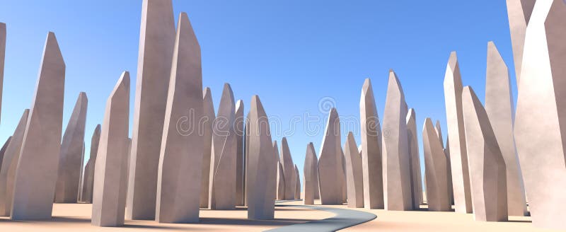 Rock road stock illustration. Illustration of skies, render - 59155675