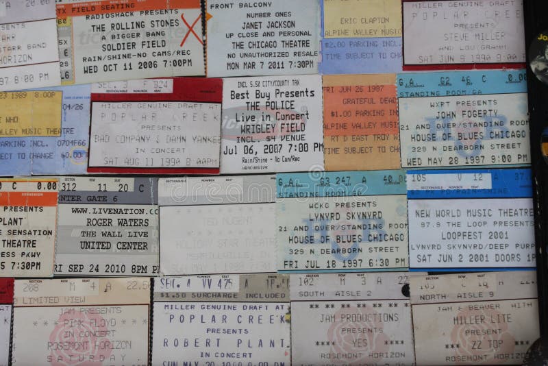Rock and Roll Concert Ticket Stubs Editorial Stock Photo - Image of ...