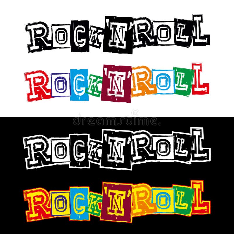 Rock-and-roll De Las Letras Ilustración del Vector - Ilustración de ...