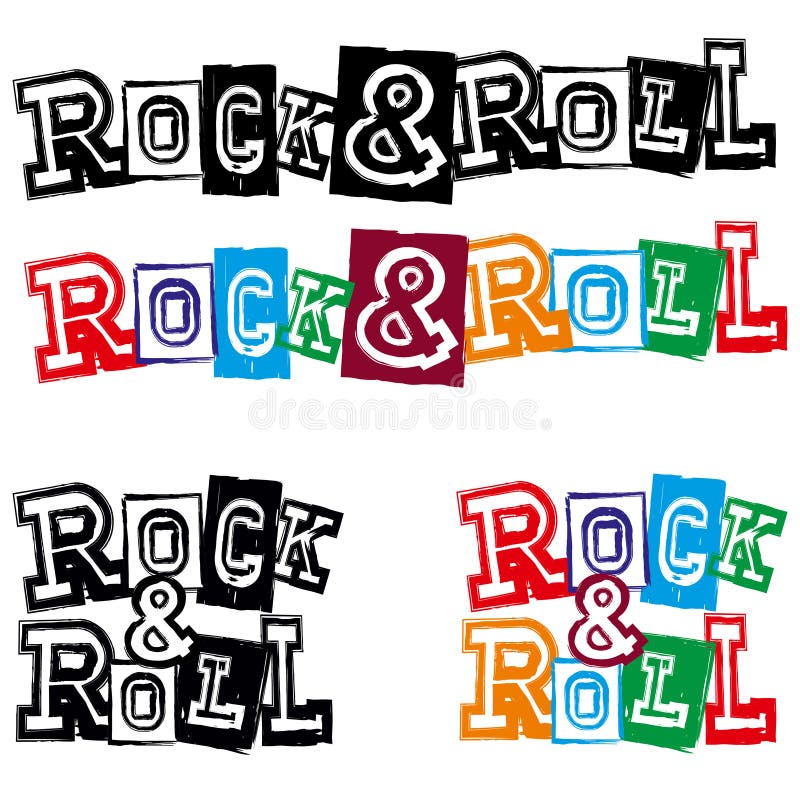 Rock-and-roll De Las Letras Ilustración del Vector - Ilustración de ...