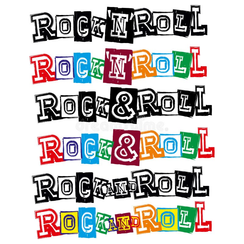 Rock-and-roll De Las Letras Ilustración del Vector - Ilustración de ...