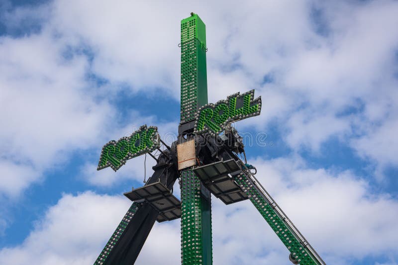 Rock and Roll Fairground Ride Tower Editorial Stock Photo - Image of ...