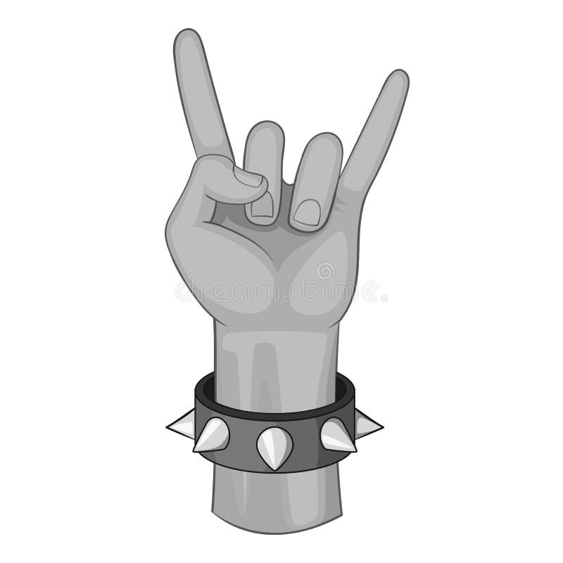 Rock and Roll Hand Sign Icon Digital Red Stock Vector - Illustration of ...