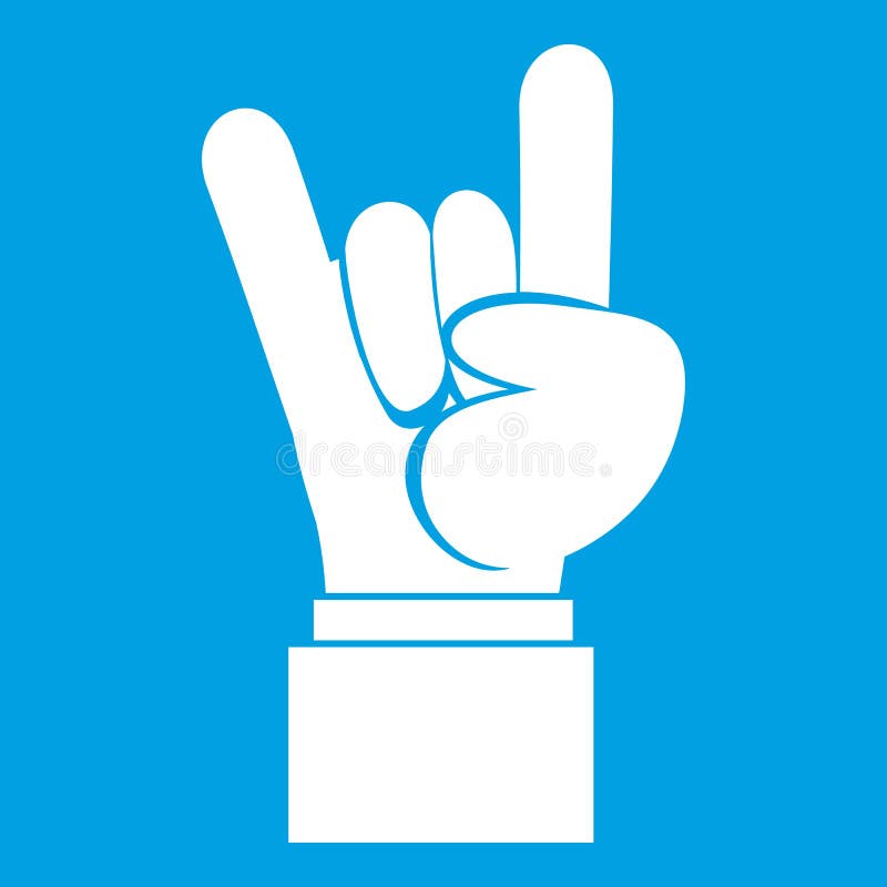 Rock and Roll Hand Sign Icon, Cartoon Style Stock Illustration ...