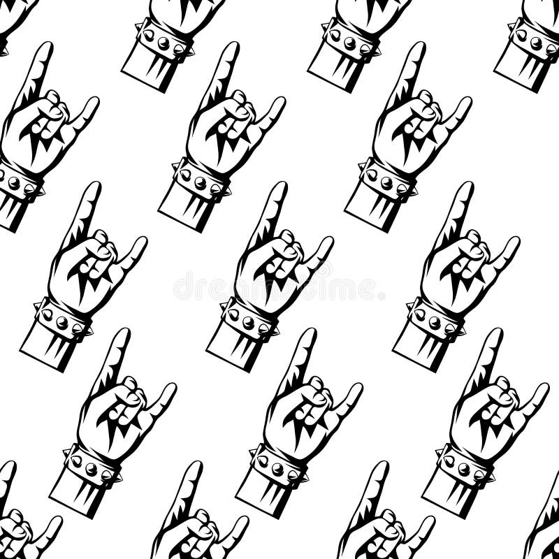 Rock Gesture Pattern Seamless Stock Illustrations – 131 Rock Gesture ...