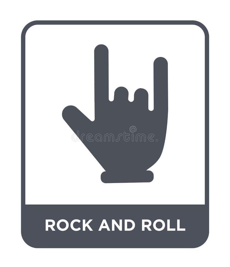 Rock and Roll Icon in Trendy Design Style. Rock and Roll Icon Isolated ...