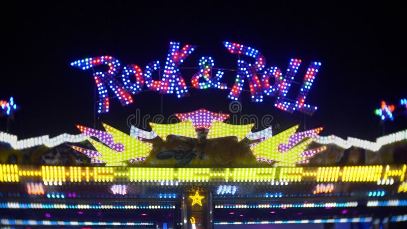 Rock and Roll Led Lights at Night Stock Illustration - Illustration of ...