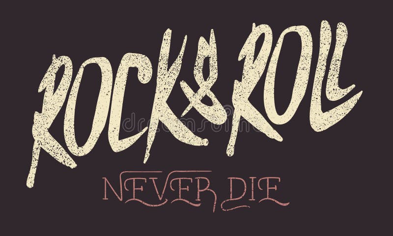 Rock and Roll Never Die. Rock and Roll with Wing Logo Artwork for ...