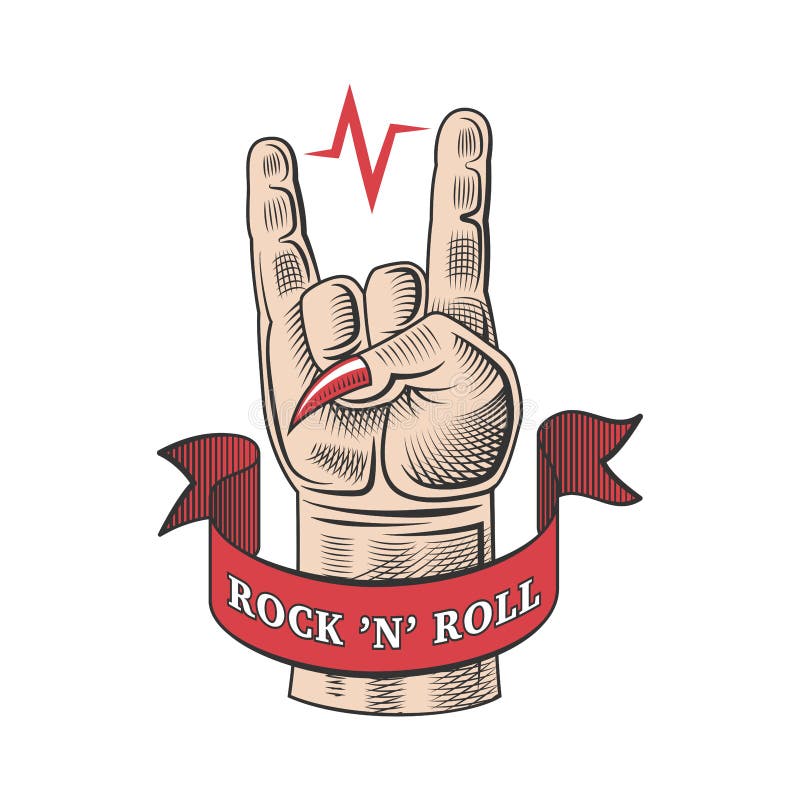 Rock and roll sign stock vector. Illustration of finger - 193802537