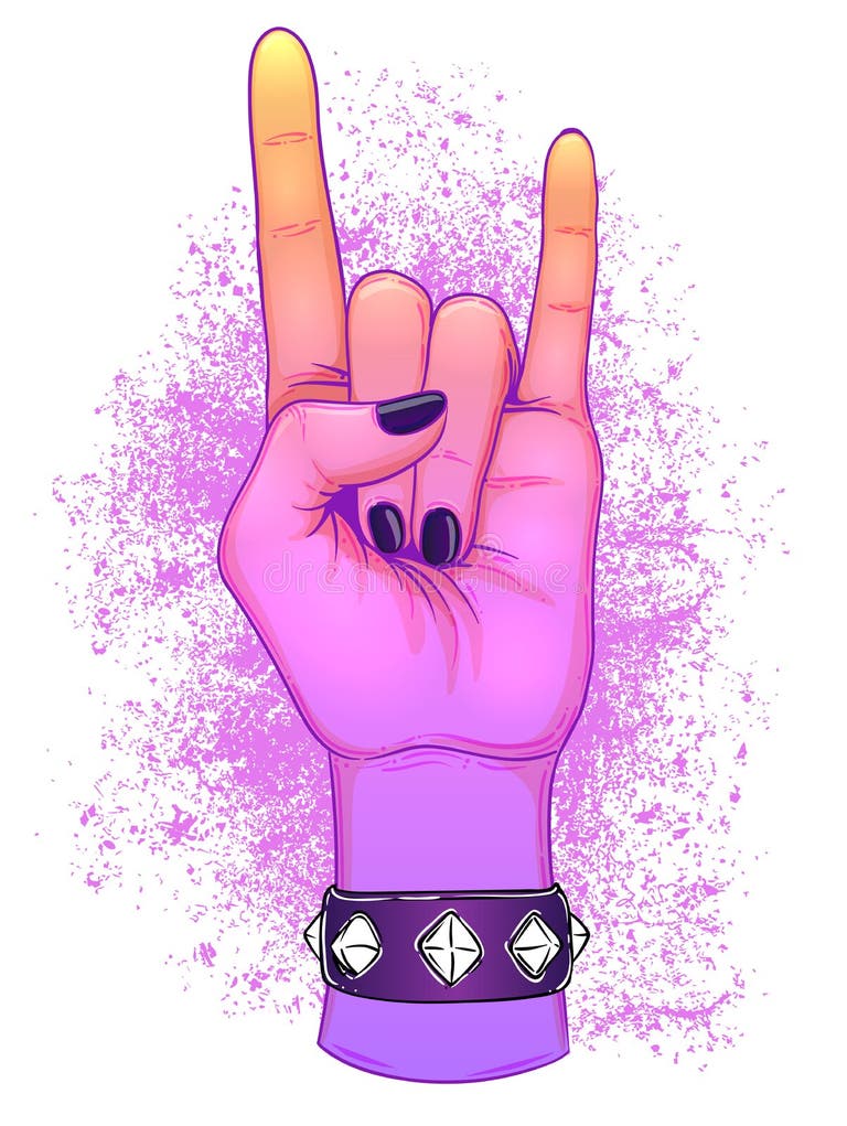 Horns Up Metal Sign Stock Illustrations 79 Horns Up Metal Sign Stock
