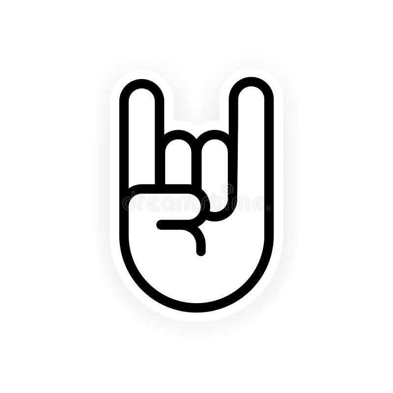 Rock and Roll Sign. Hand Gesture Sign. Vector on Isolated White ...