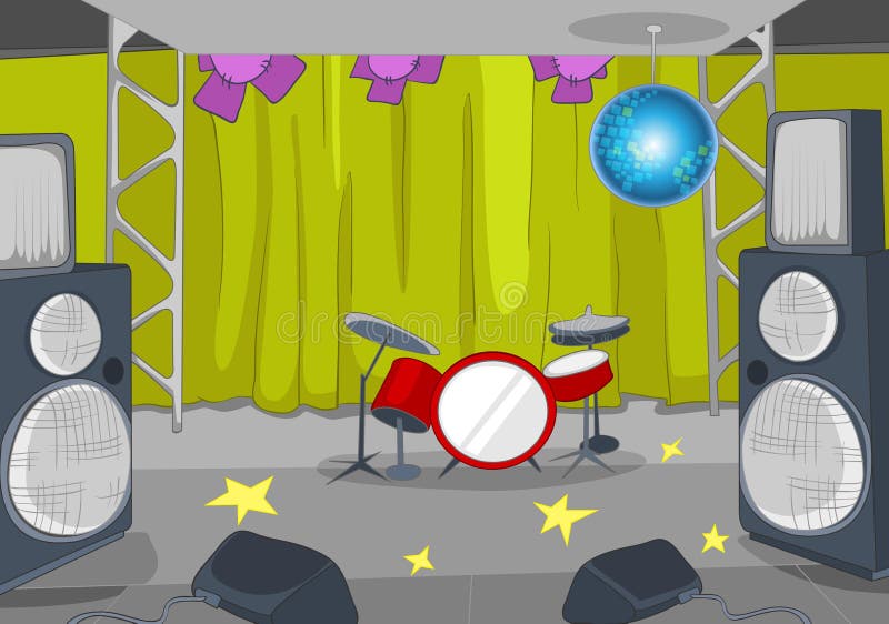 Rock&Roll Stage Cartoon Stock Image - Image: 27696281