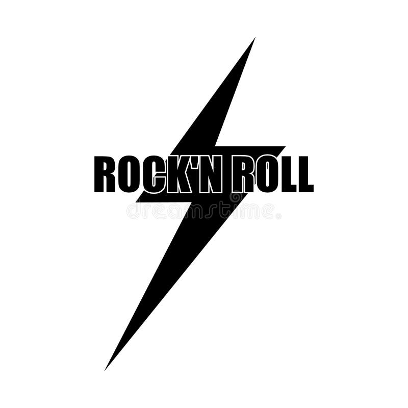 Rock and Roll Typography Lightning Stock Vector - Illustration of ...