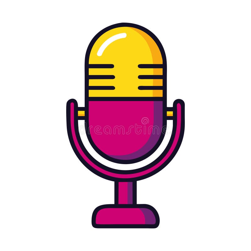Rock and Roll Vintage Microphone Icon Stock Vector - Illustration of ...