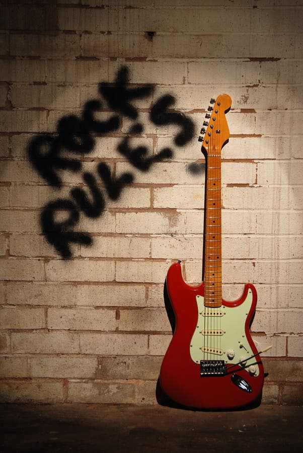 Rock rules guitars stock illustration. Illustration of background ...