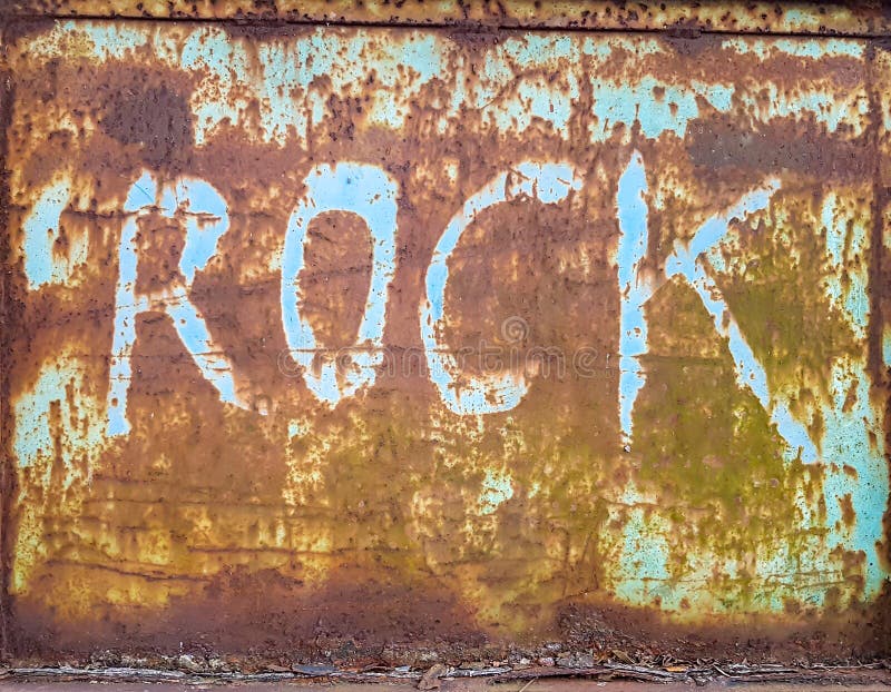 Rock on the rust stock photo. Image of corrosion, metal - 114951250