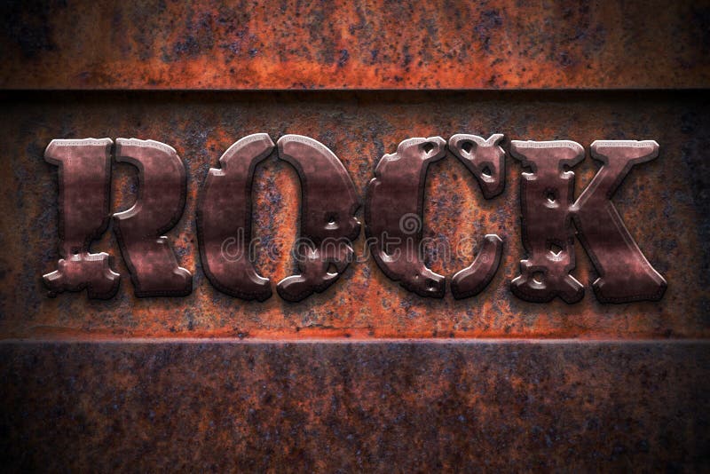 Rock rusted metal stock illustration. Illustration of word - 58938094