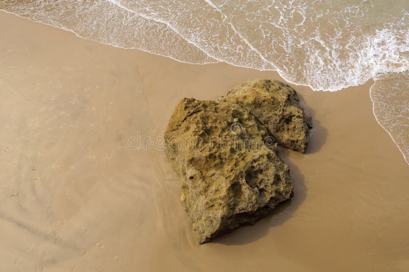 Rock on the sand beach stock image. Image of tropical - 36590425