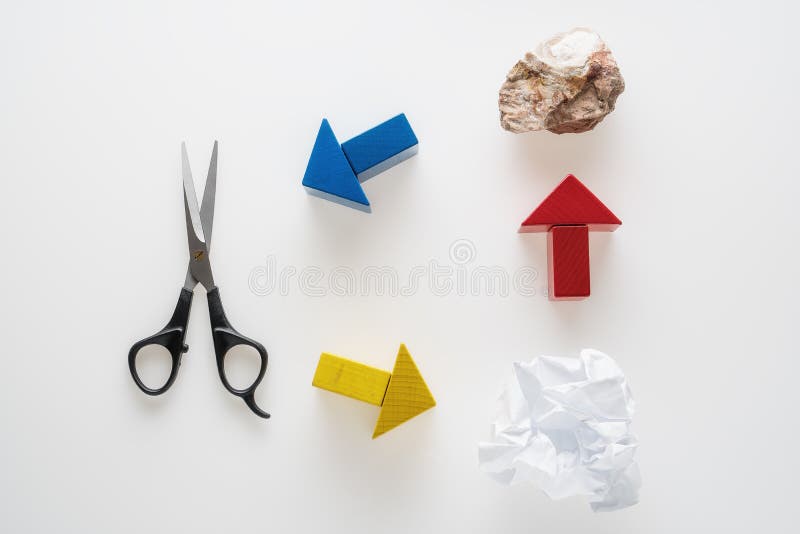 Rock, Scissors, Paper. Hand Game Stock Photo - Image of idea ...