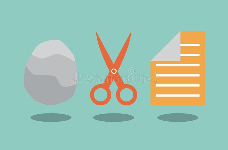 Rock scissors and paper stock vector. Illustration of creativity - 32828646