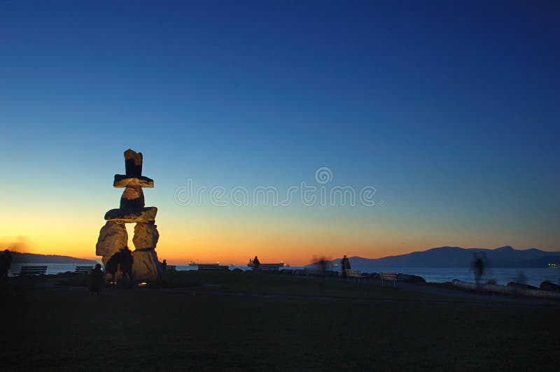Rock Sculptrue by English Bay Stock Image - Image of mountain, logo ...