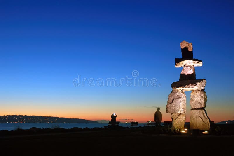 Sculpture and buildings stock image. Image of high, vancouver - 1702157