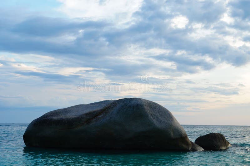 Rock in the sea stock image. Image of beauty, blue, break - 16858039