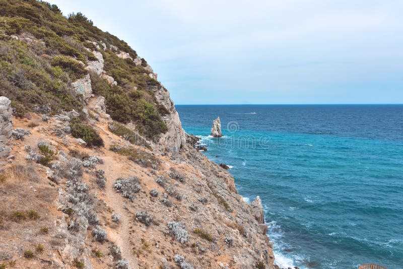Rock by Sea, Rock Cliff by Sea, Summer Black Sea Stock Image - Image of ...