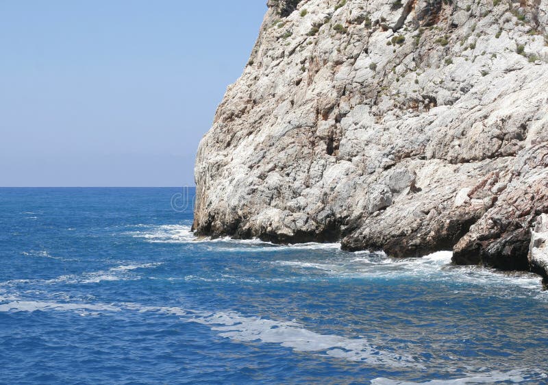 Rock, Sea and Wave in Turkey Stock Photo - Image of beach, palm: 83845608