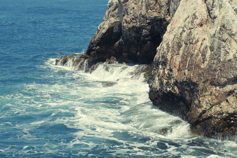 Rock, Sea and Wave in Turkey Stock Image - Image of exotic, coast: 73745433