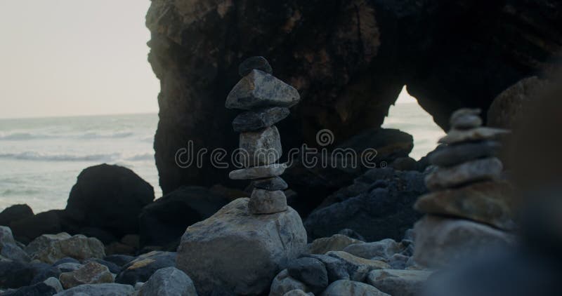 A rock on the seashore stock footage. Video of island - 287998846