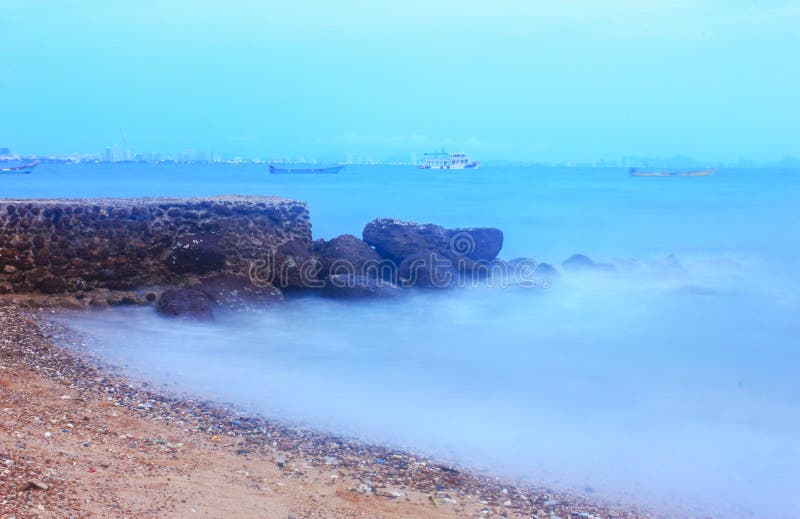 Rock seashore stock photo. Image of coastline, peace - 80369214