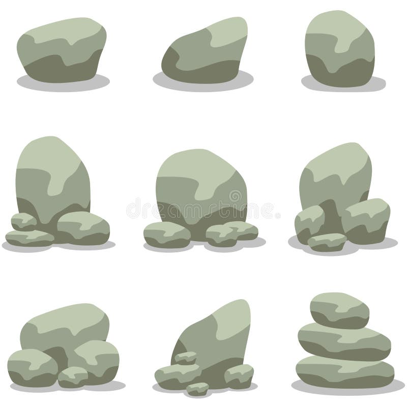 Rock Set Design Collection of Vector Stock Vector - Illustration of ...