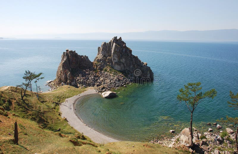Shaman Rock, Sacred Stone In Olkhon Island In A Beautiful Morning ...
