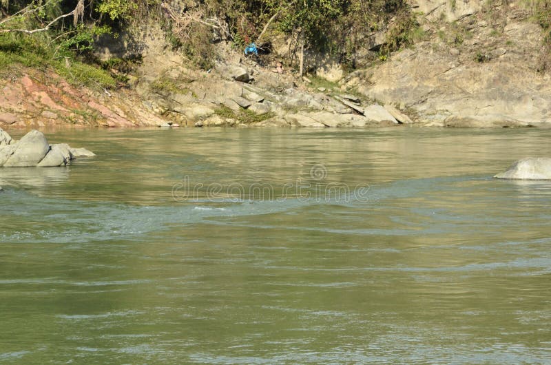 Rock at Shoreline of River Himachal Pradesh India Stock Photo - Image ...