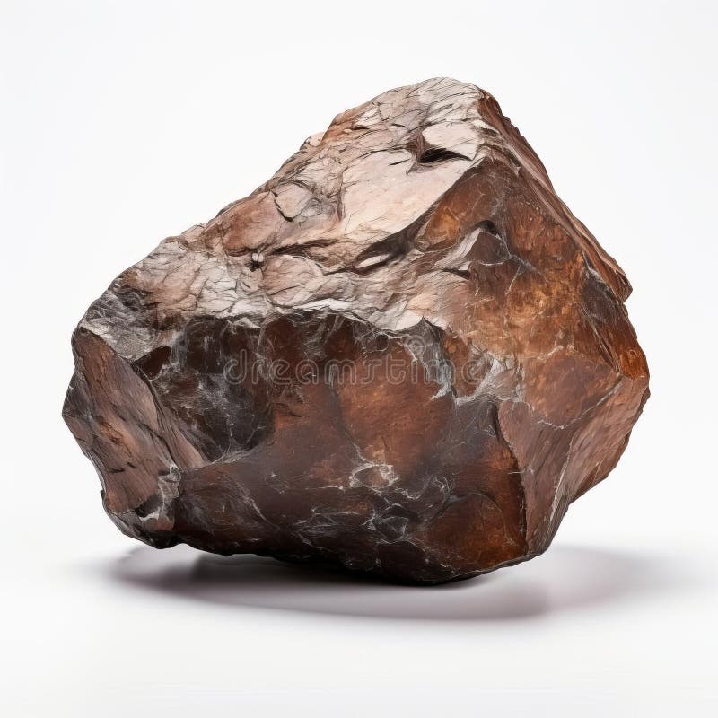 Rock with Shiny Bumpy Texture on White Background Image Stock ...