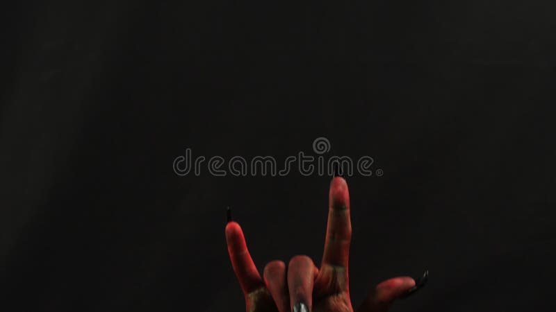 Rock Sign by Red Demon Hand. Stock Video - Video of archenemy, hooks ...