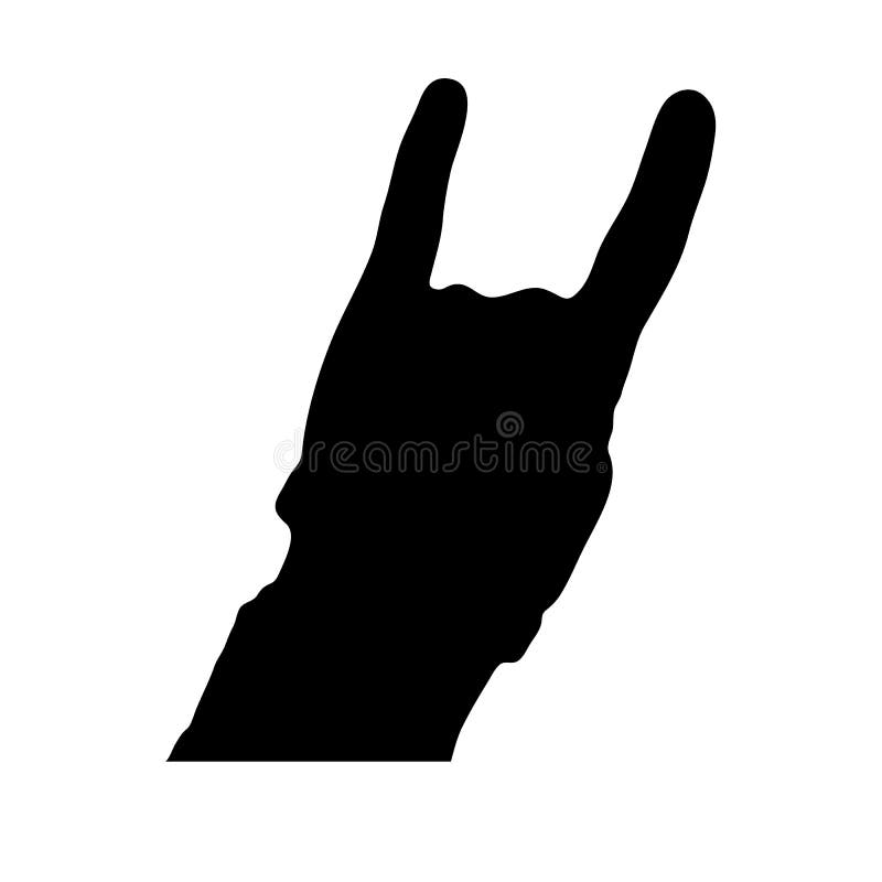 Rock Sign with Hand on a White Background Vector Art. Stock Vector ...