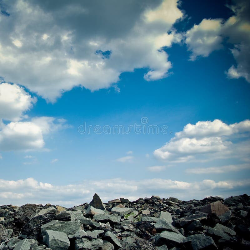Rock Slide Against Blue Sky Stock Photo - Image of national, landscape ...