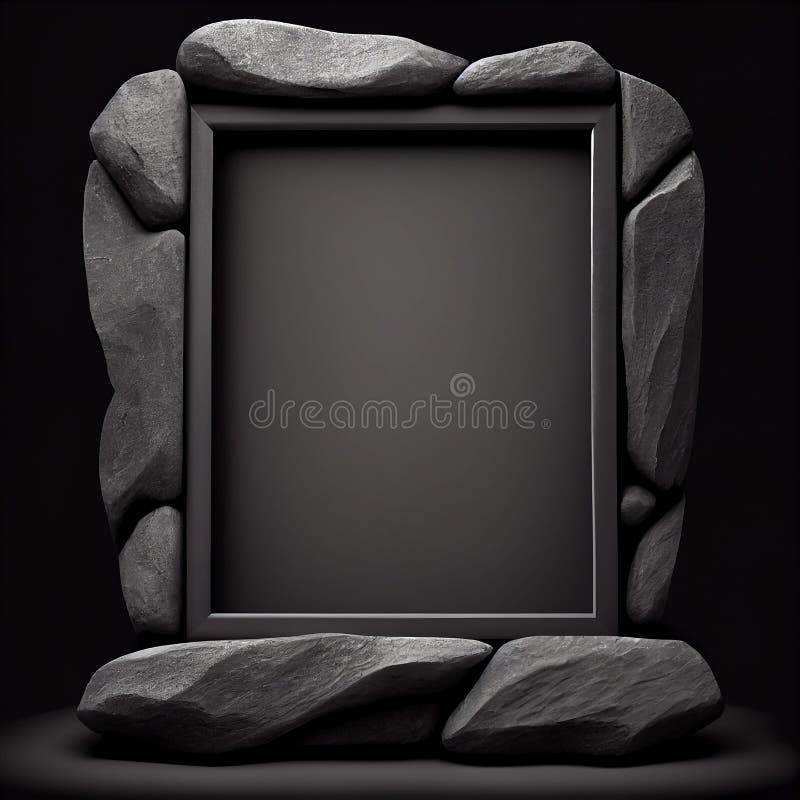 A Rock Solid Image Stone and Concrete on a Black Background, Durability ...