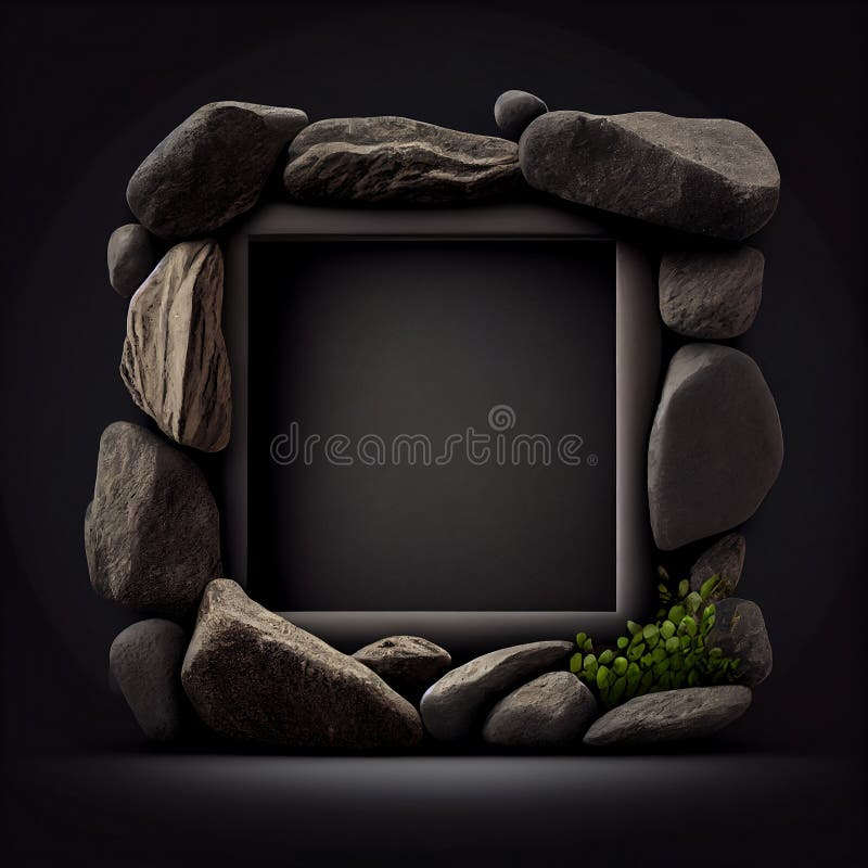 A Rock Solid Image Stone and Concrete on a Black Background, Durability ...
