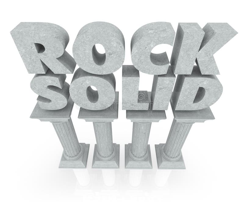 Rock Solid Words Stone Marble Columns Pillars Stability Reliable Stock ...