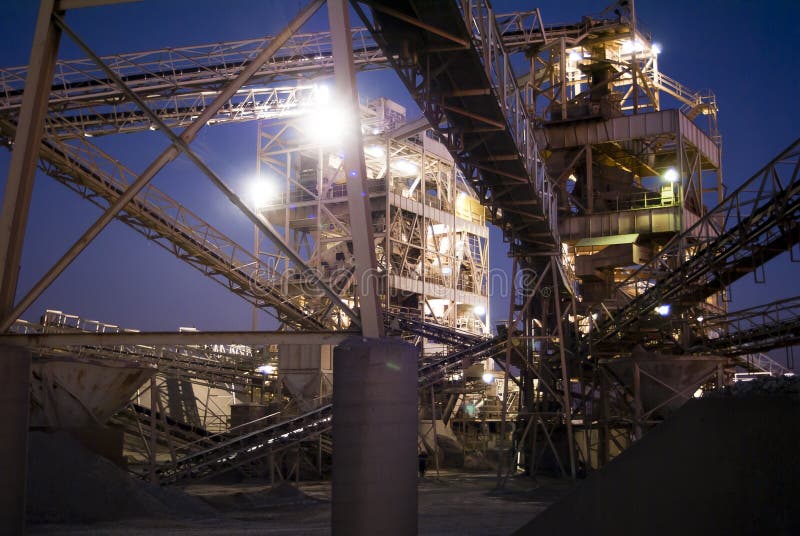 Rock Sorting Machines stock photo. Image of dusk, industrial - 25058138